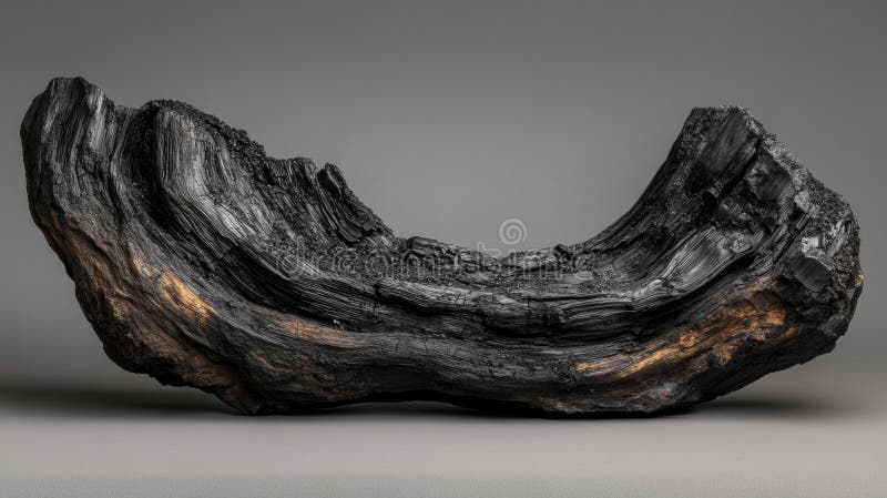 A Black Rock Fragment Illuminated by a Light Source, Suitable for ...