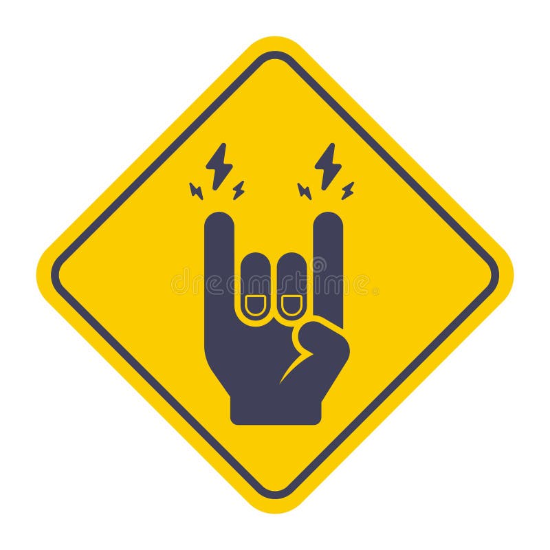 Black rock hand gesture. stock vector. Illustration of gesturing ...