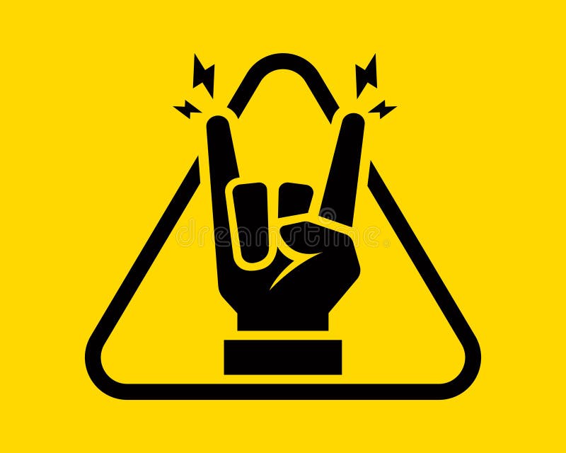 Black rock hand gesture. stock vector. Illustration of clipart - 298677327