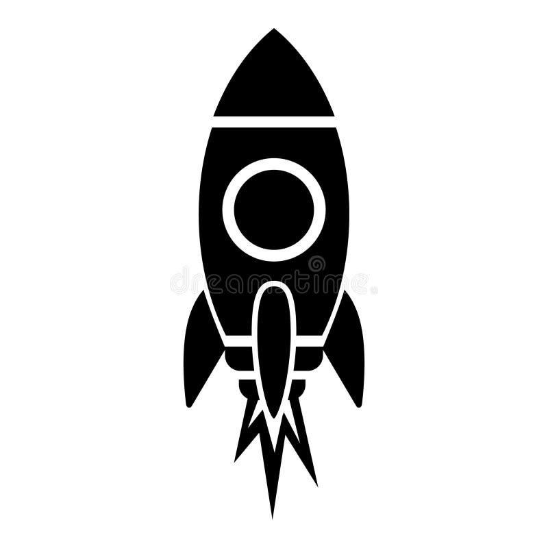 Black Rocket Vector Icon, Silhouette Isolated Stock Vector ...