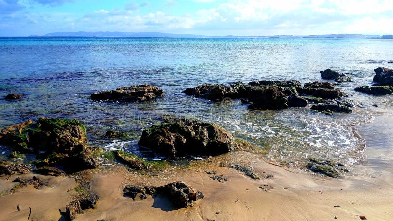 Black Rocks on the Bizerte Corniche, Northern Tunisia Stock Photo ...