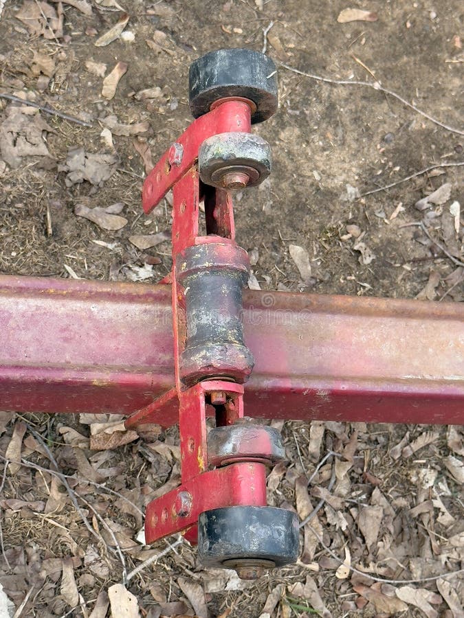 Black Rollers on a Red Boat Trailer Stock Image - Image of wheel ...
