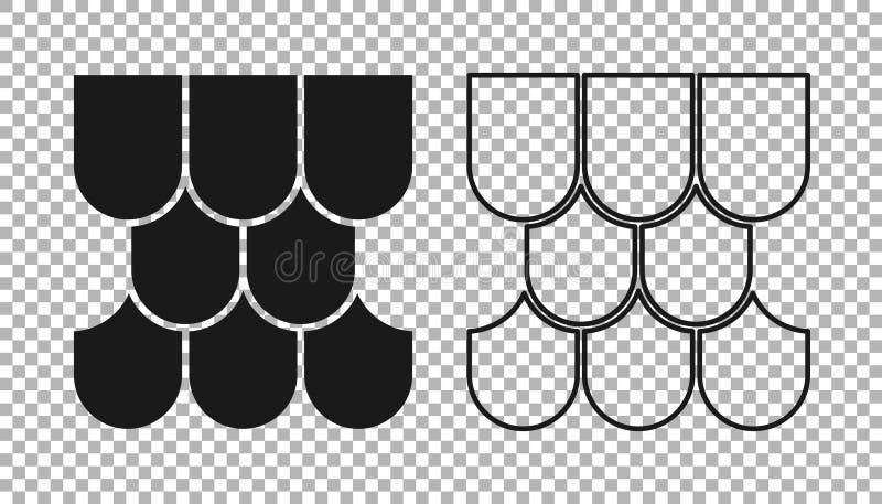 Black Roof Tile Icon Isolated on Transparent Background. Vector Stock ...
