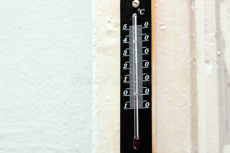 Black Room Thermometer Hanging on the Wall with Stock Photo - Image of ...