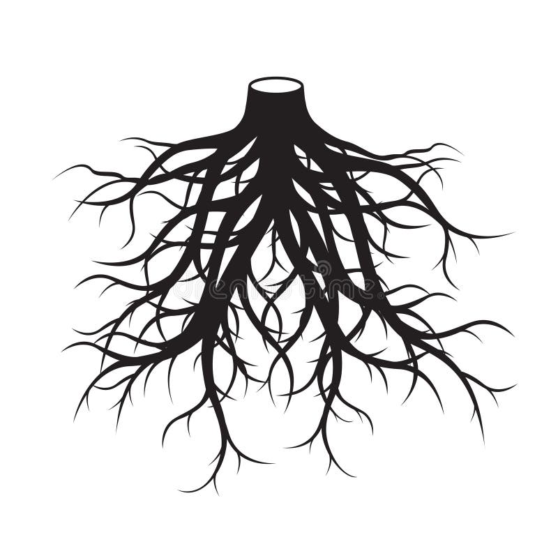 Black Roots Tree. Vector Illustration. Stock Illustration ...