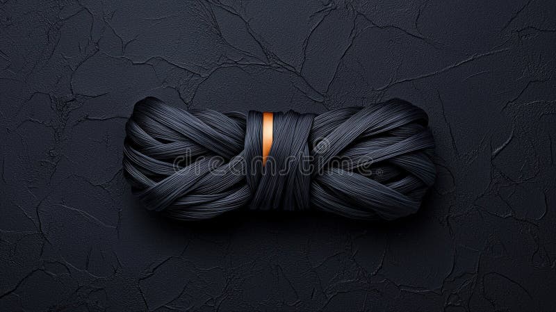Black Rope Bundle with a Metallic Orange Accent on a Textured Dark ...