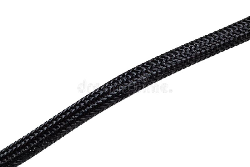 Black Rope Close-up, Isolate on a White Background Stock Image - Image ...