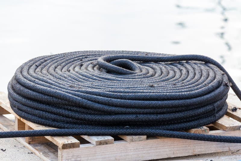 Black rope stock photo. Image of concept, rope, harbor - 66378660