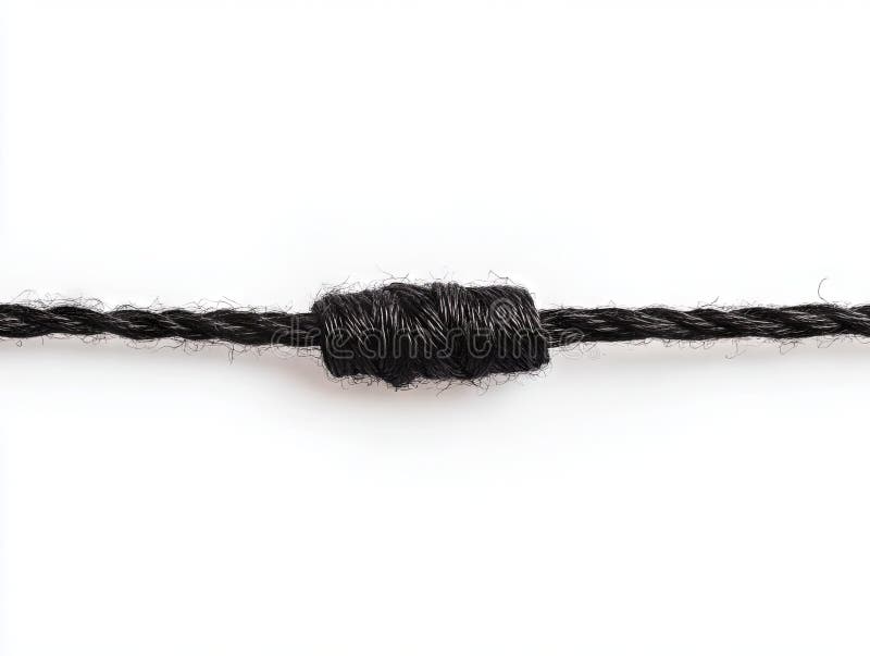 A Black Rope with a Knot on it Stock Illustration - Illustration of ...