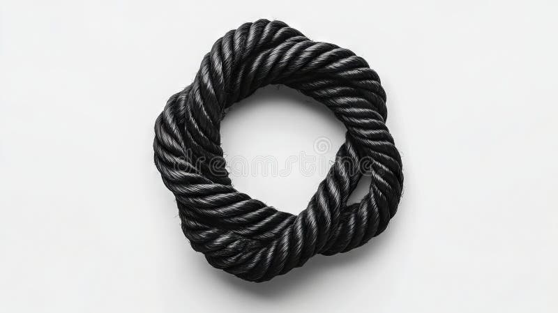 A Black Rope on a White Surface Stock Photo - Image of rope, frame ...