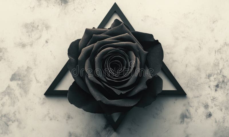 A Black Rose is in the Center of a Triangle Stock Photo - Image of ...