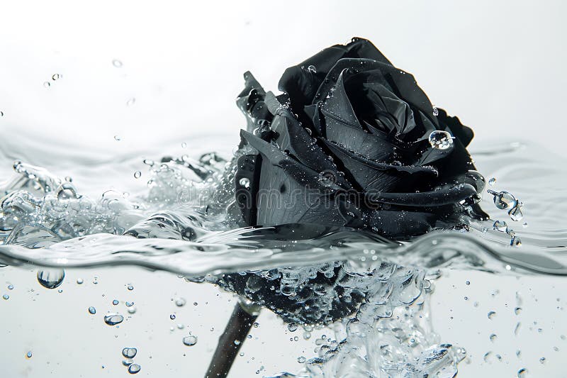 Black Rose Floating in Water Stock Photo - Image of underwater, beauty ...
