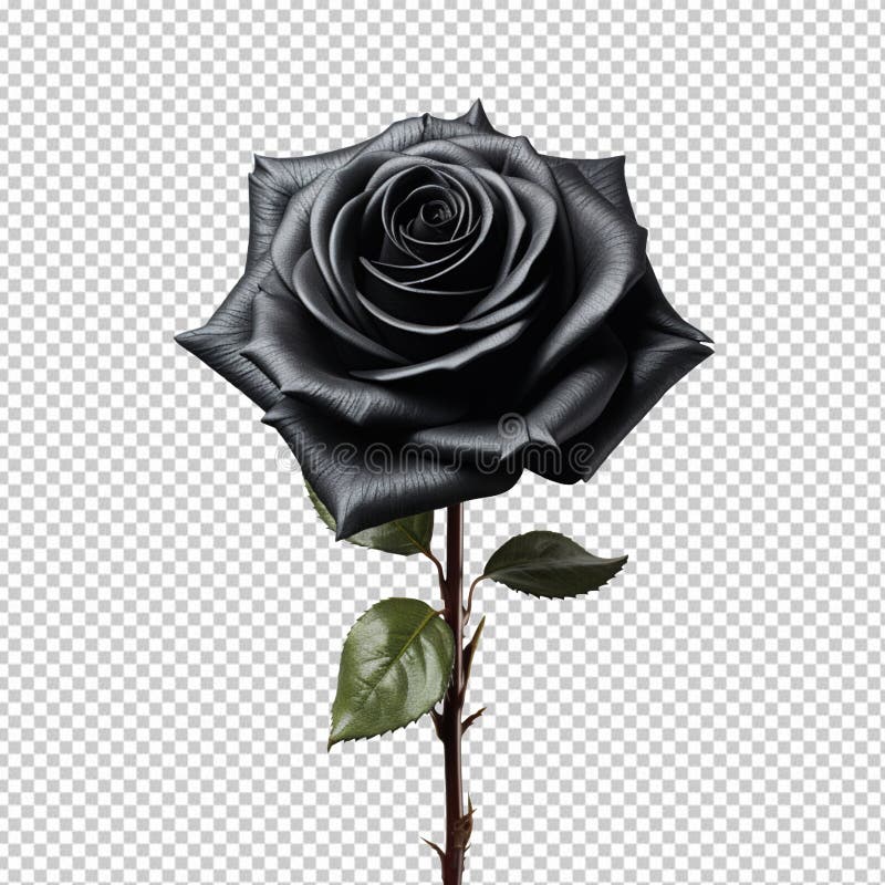 Black Rose Isolated on Transparent Background Stock Image ...