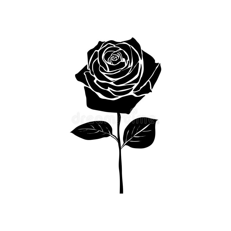 Black Rose Sillhoutte Vector Illustration Stock Vector - Illustration ...