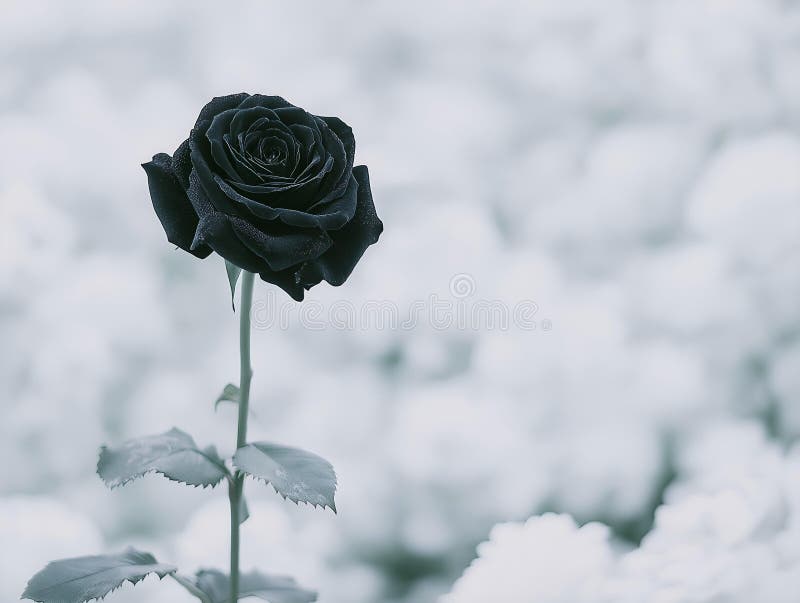 Black Rose, White Background, Simple Elegance, Monochrome Stock ...