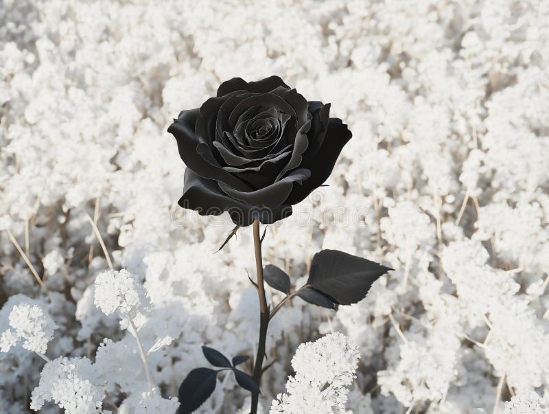 Black Rose, White Background, Texture, Monochrome Stock Illustration ...