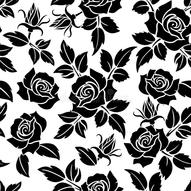 Black Roses Elegant Gothic Dark Style on White Background Vector ...