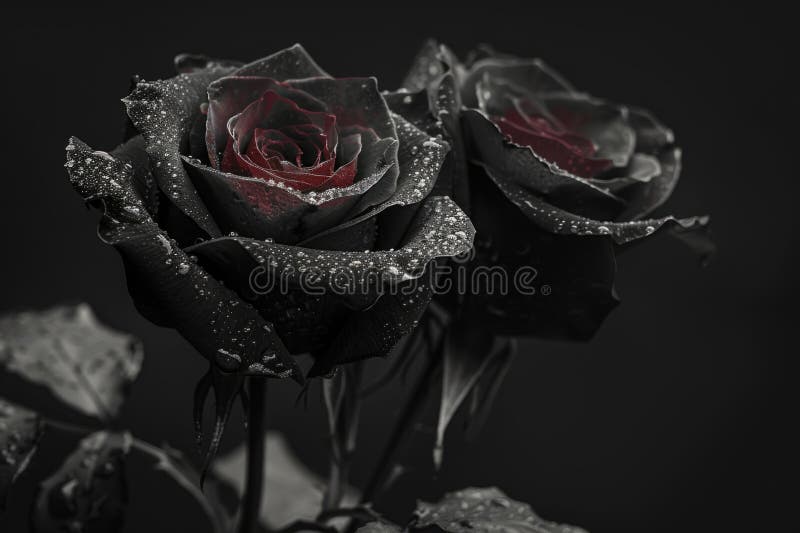 Black Roses, Symbol of Mourning Stock Image - Image of symbol, buried ...