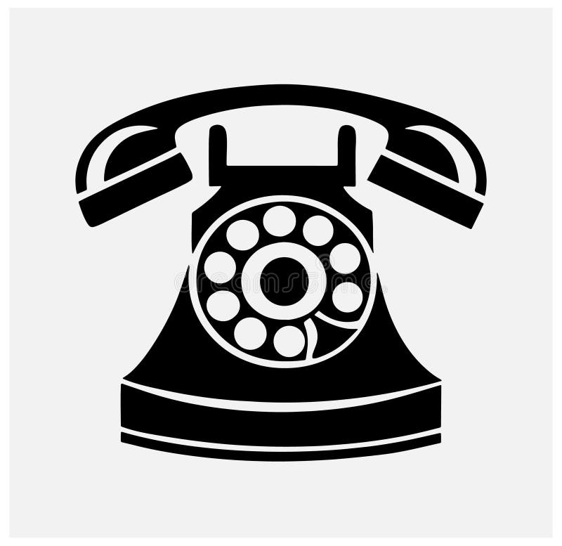 Black Rotary Phone Icon Simple Design Telephone Stock Illustration ...