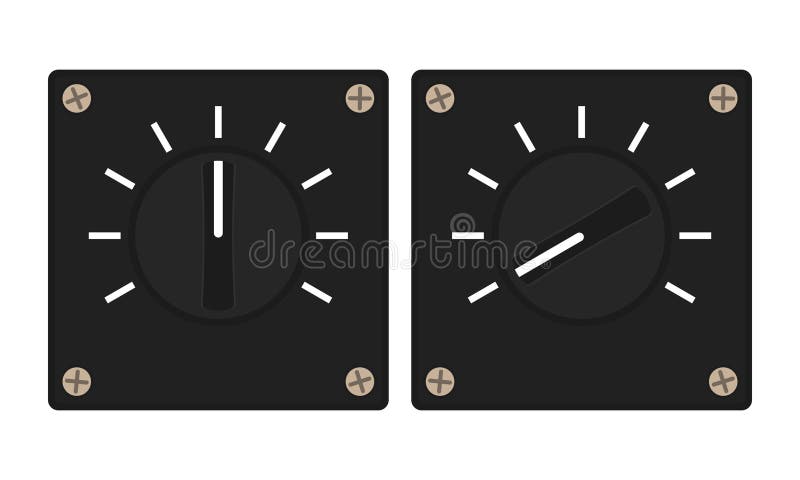 Black rotary switch stock vector. Illustration of control - 343772083