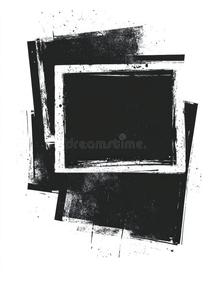 Black Rough Edge Rectangles with Grunge Square Frames for Artistic ...