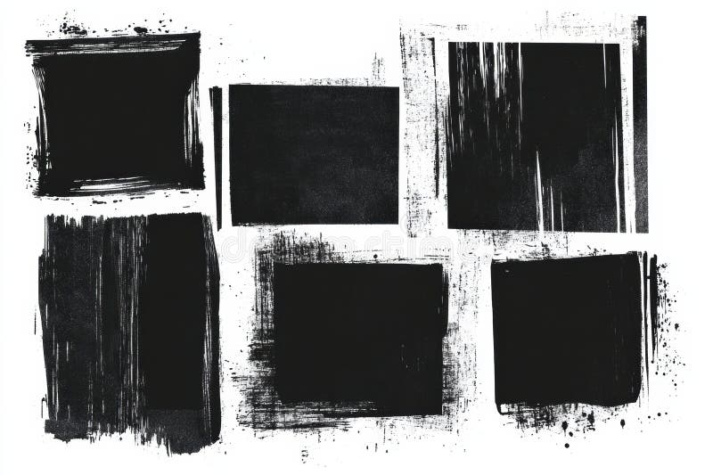 Black Rough Edge Rectangles with Grunge Square Frames Suitable for ...