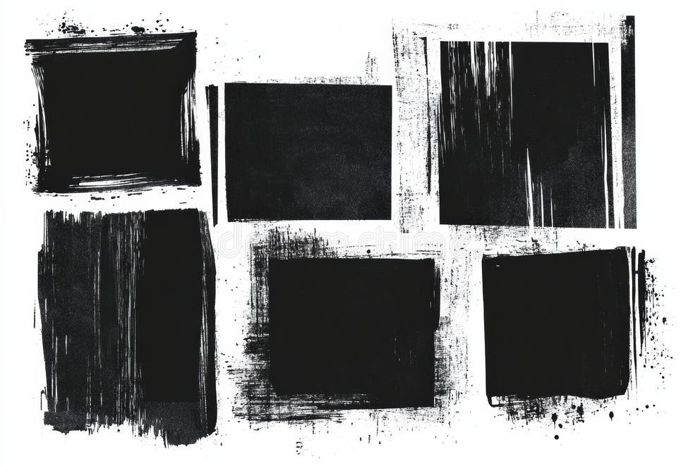 Black Rough Edge Rectangles with Grunge Square Frames Suitable for ...