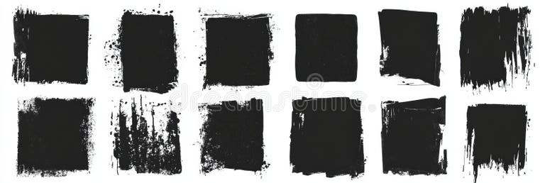 Black Rough Edge Rectangles for Creative Design Projects and Artistic ...