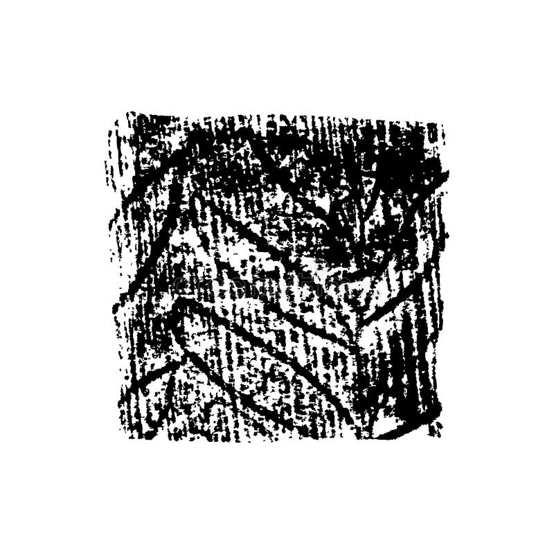 Black Rough Edge Square Isolated on White. Stock Vector - Illustration ...