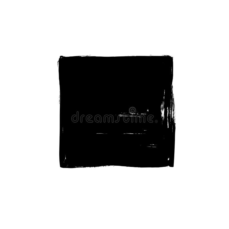 Black Rough Edge Square Isolated on White. Stock Vector - Illustration ...