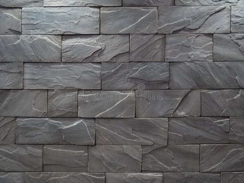 Black Rough and Solid Stone Block Wall Pattern for Background Stock ...