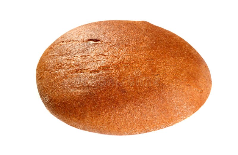 Black Round Bread Isolated on a White Stock Image - Image of color ...