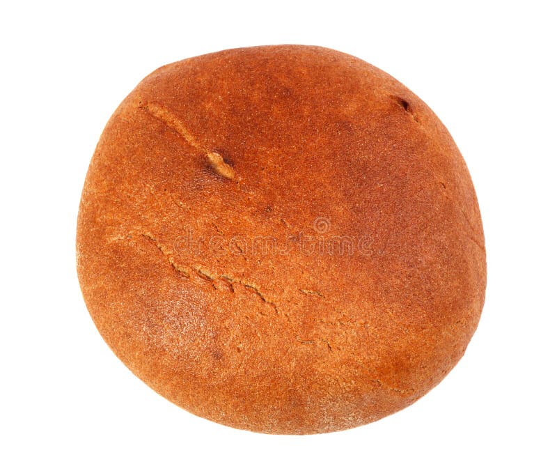 Black Round Bread Isolated on a White Stock Image - Image of color ...