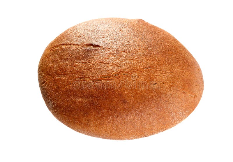 Black Round Bread Isolated on a White Stock Image - Image of color ...