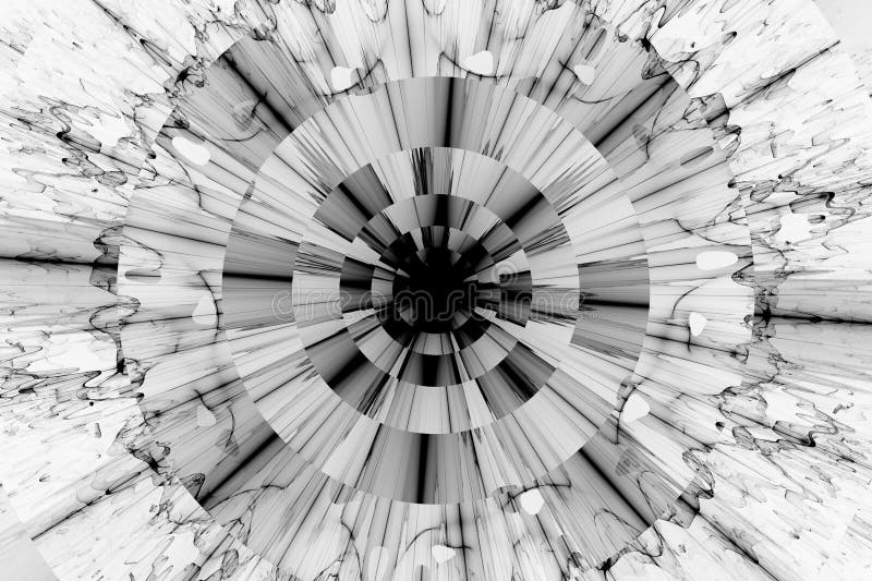 Black Round Broken Pattern of Crooked Waves on a White Background ...