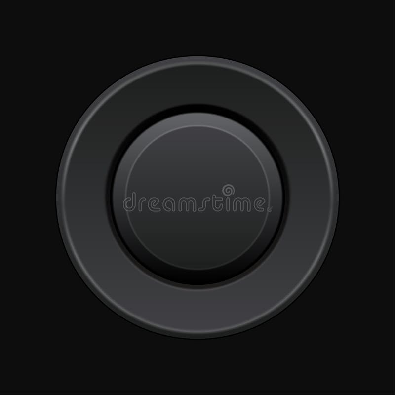 Black Push Button. Alarm Sign, Top View. 3d Rendering Illustration ...