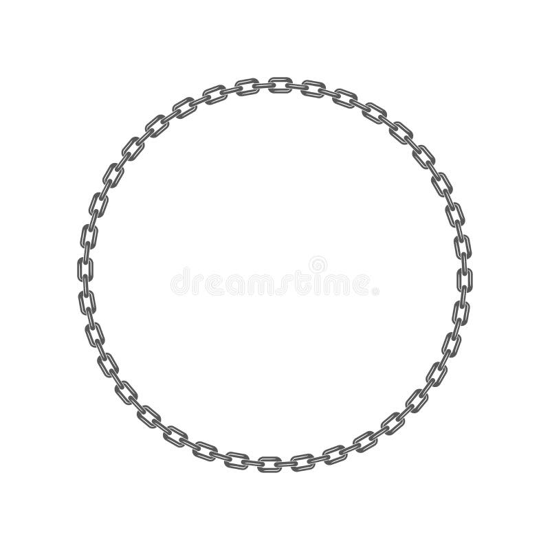 Black Round Chain Circle Frame. Flat Vector Illustration Stock Vector ...