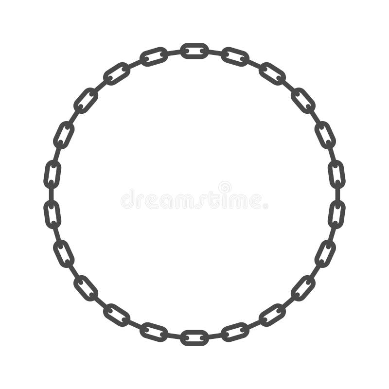 Round Chain Frame. Circle Chains Border Stock Vector - Illustration of ...