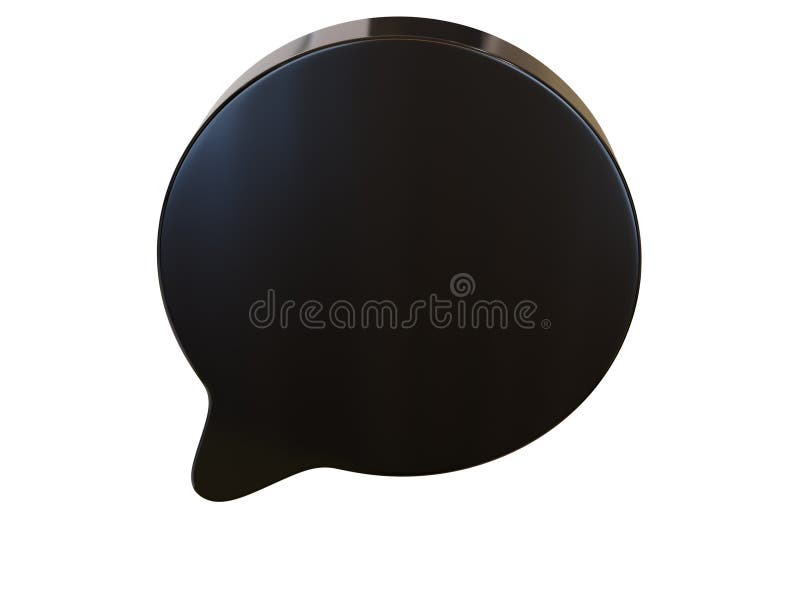 Black Round Dialog Bubble. 3d Render. Stock Illustration - Illustration ...