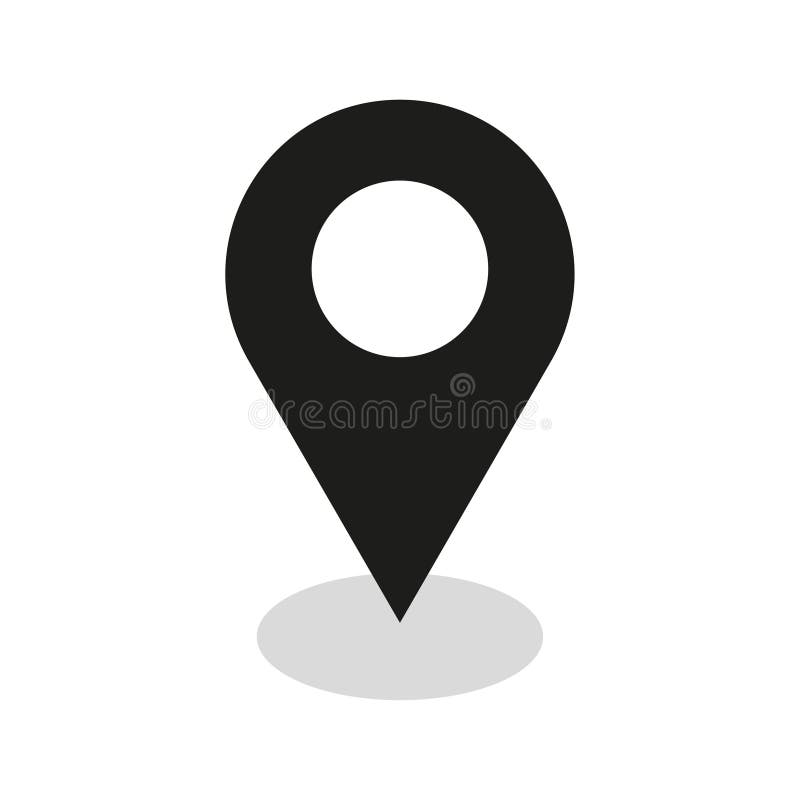 Black Round Geo Map Direction Location Pin. Vector Illustration. EPS 10 ...