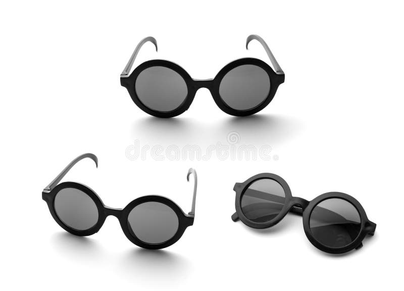 Black Round Glasses Isolated on White Stock Photo - Image of character ...