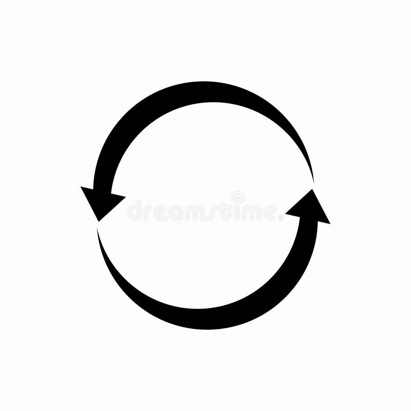 Black Round Go Back Return Arrow Icon, Simple Vector Two U Turn Shape ...