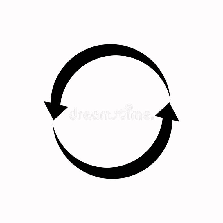 Black Round Go Back Return Arrow Icon, Simple Vector Two U Turn Shape ...