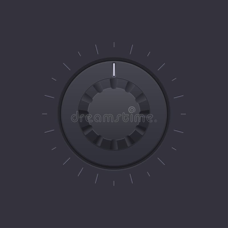 Black round knob button stock vector. Illustration of electronic ...
