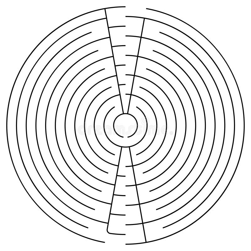 Black round maze stock vector. Illustration of conundrum - 178036201