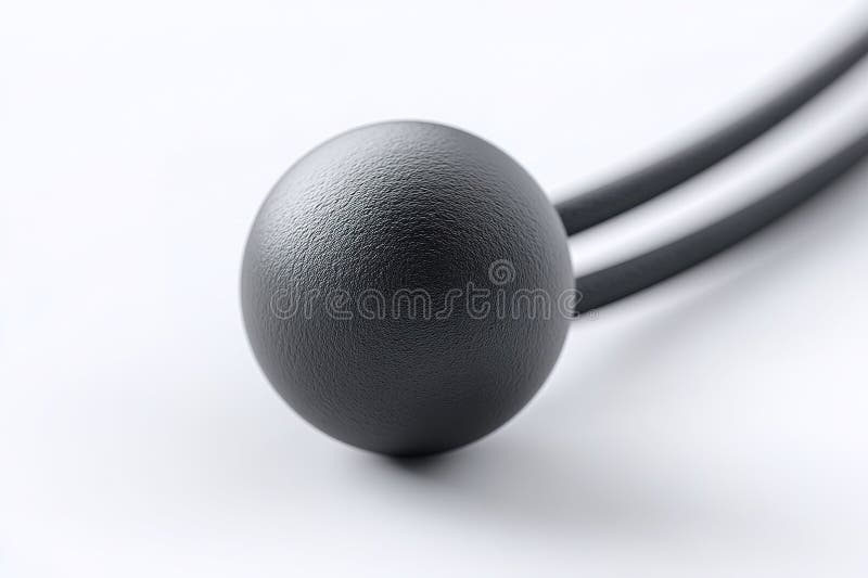 Black Round Object with Cord Elements on a Light Background Showcases ...