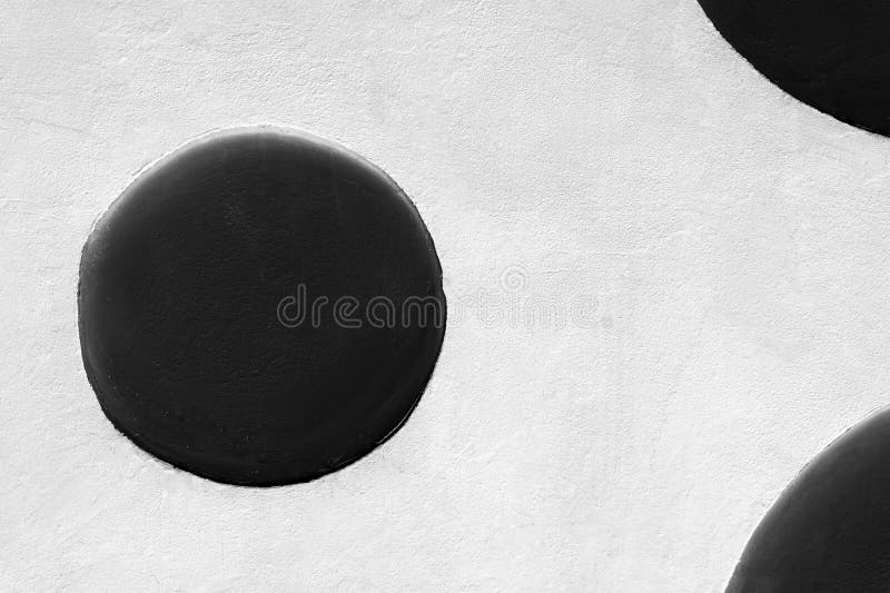 Black Round Objects Design Detail Interior Decoration Wall White Paint ...