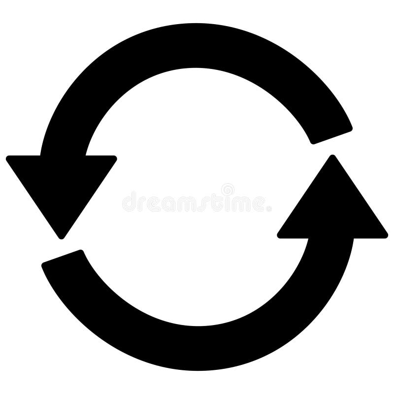 Black Round Rotation Arrow Icon, Simple Turn Shapes Turn Workflow Stock ...