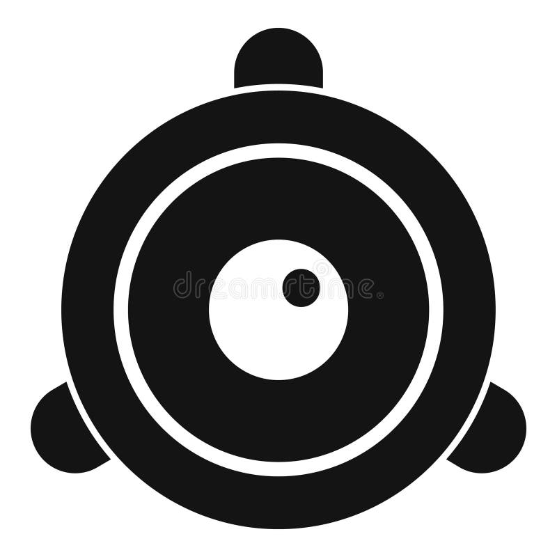 Black Round Speaker Playing Music Icon Simple Style Stock Vector ...