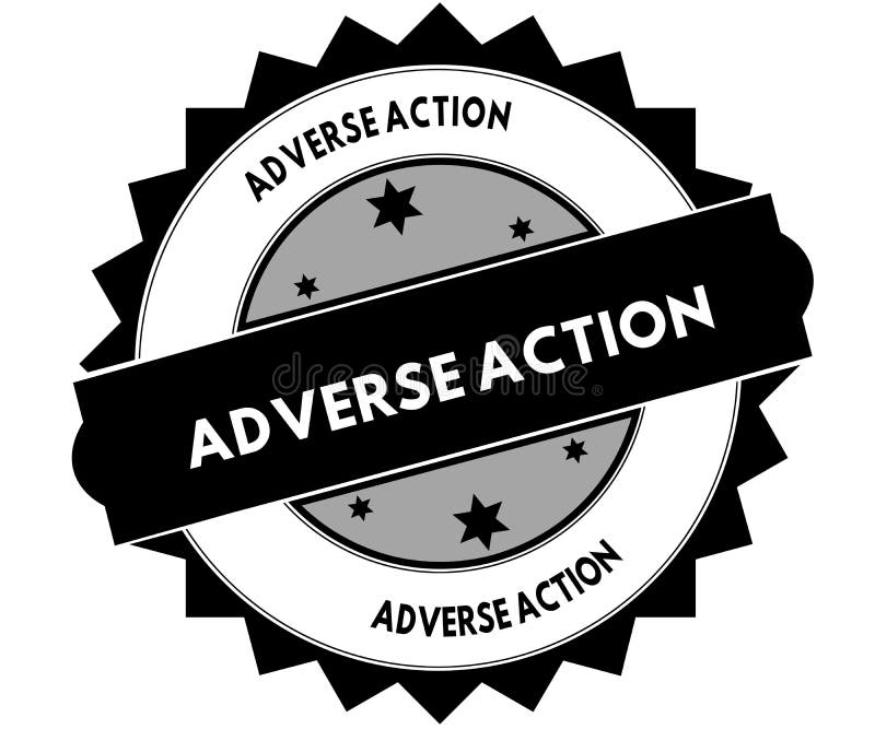 Black Round Stamp with ADVERSE ACTION Text. Stock Illustration ...
